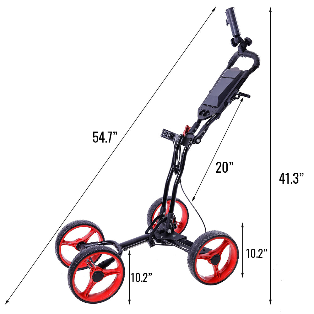 4 Wheels Lightweight Golf Push Cart – BuddyBirdie